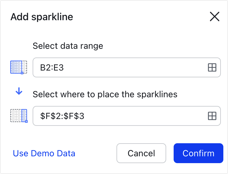 Use sparklines in Sheets
