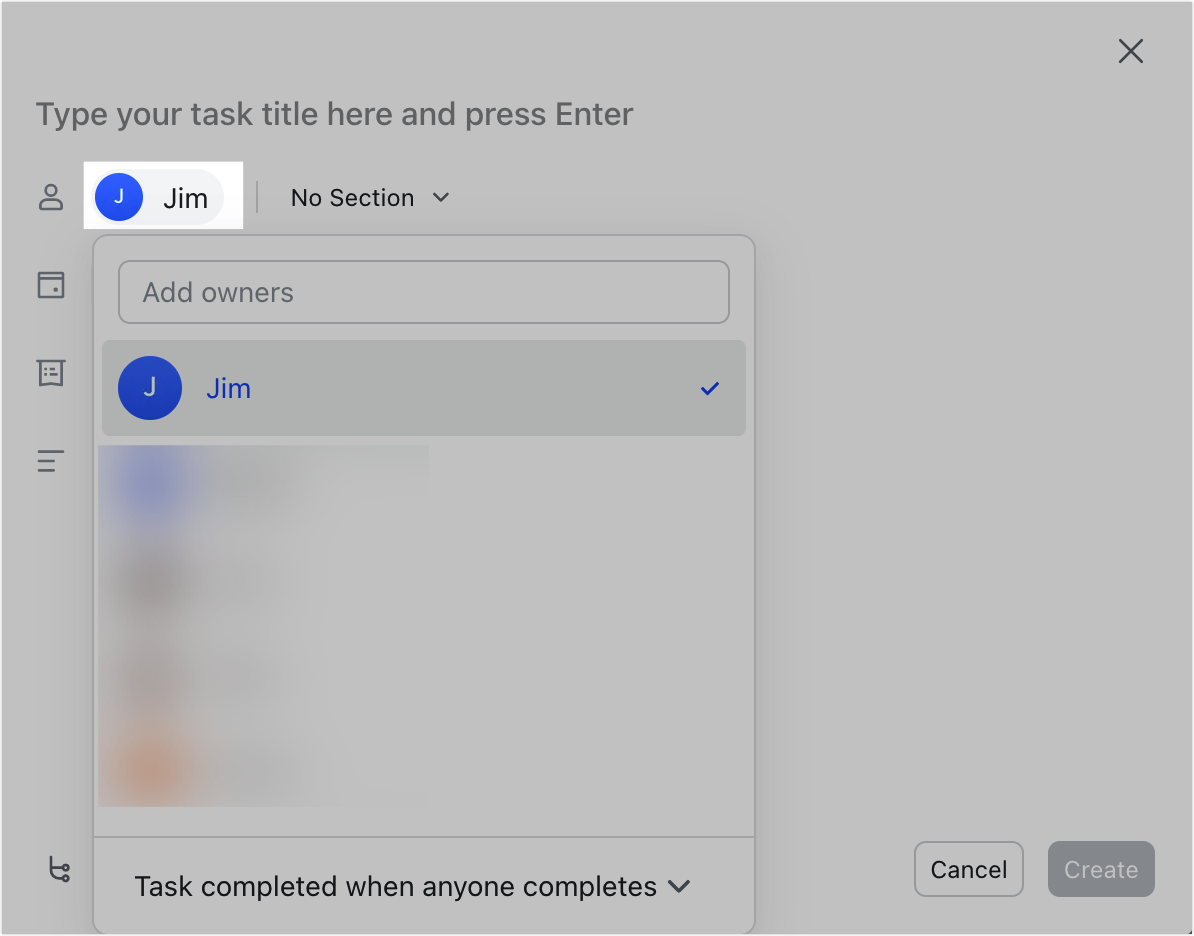 Add task and subtask owners