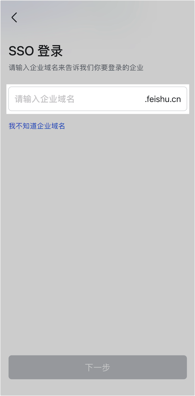 使用 SSO 登录飞书