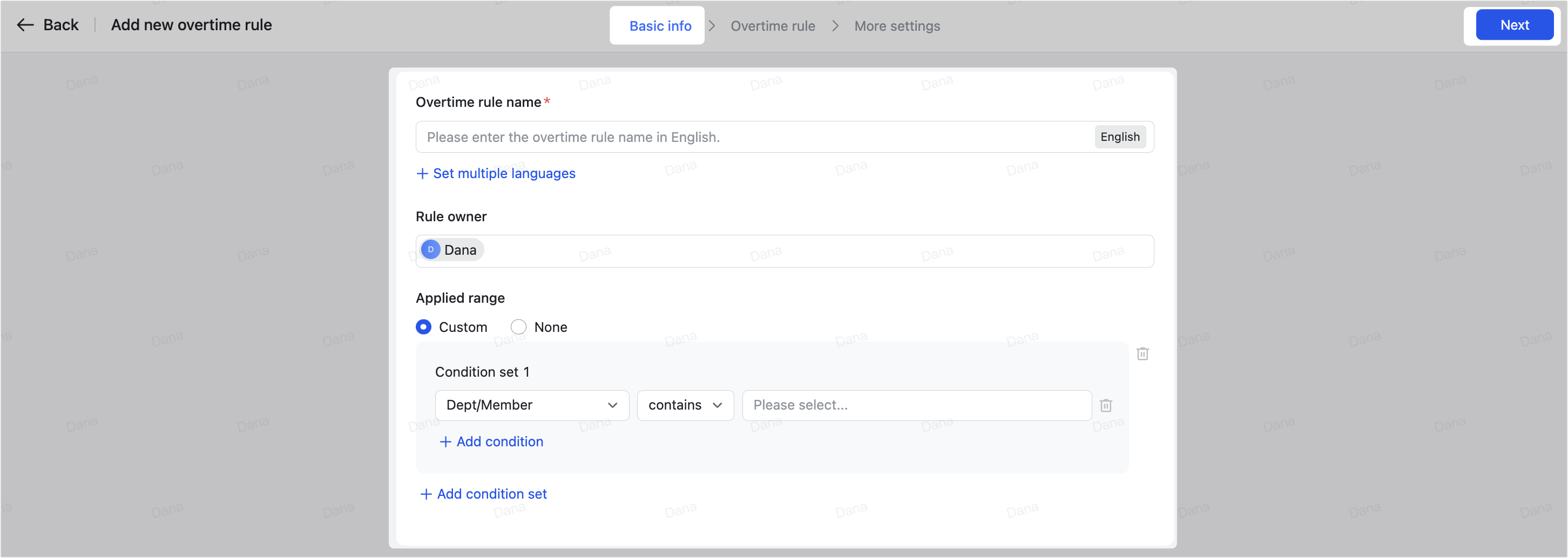 Admin | Configure overtime rules