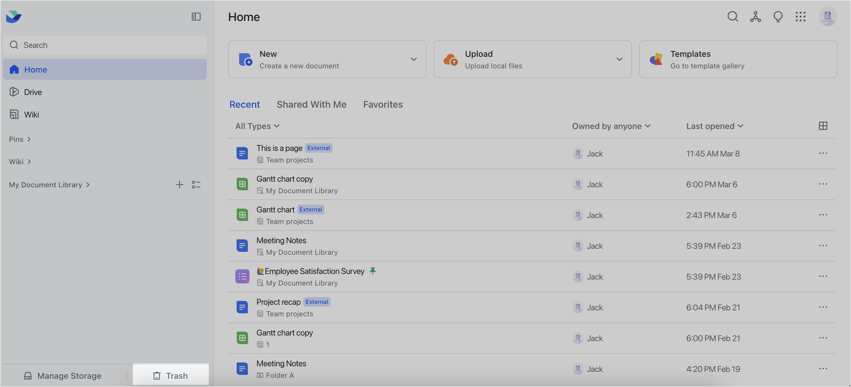 Delete documents and folders