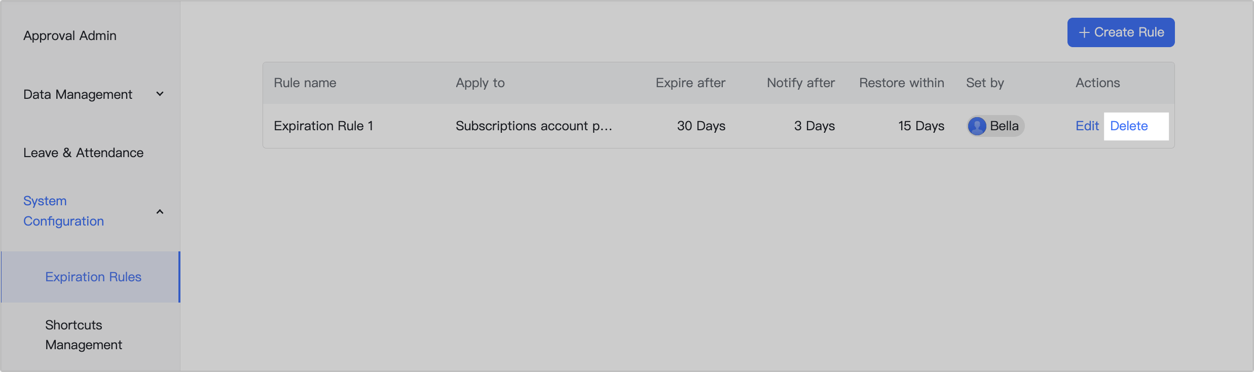 Admin | Set approval expiration rules