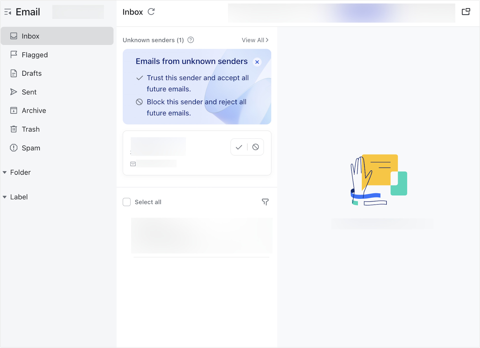 Filter out emails sent from unknown senders