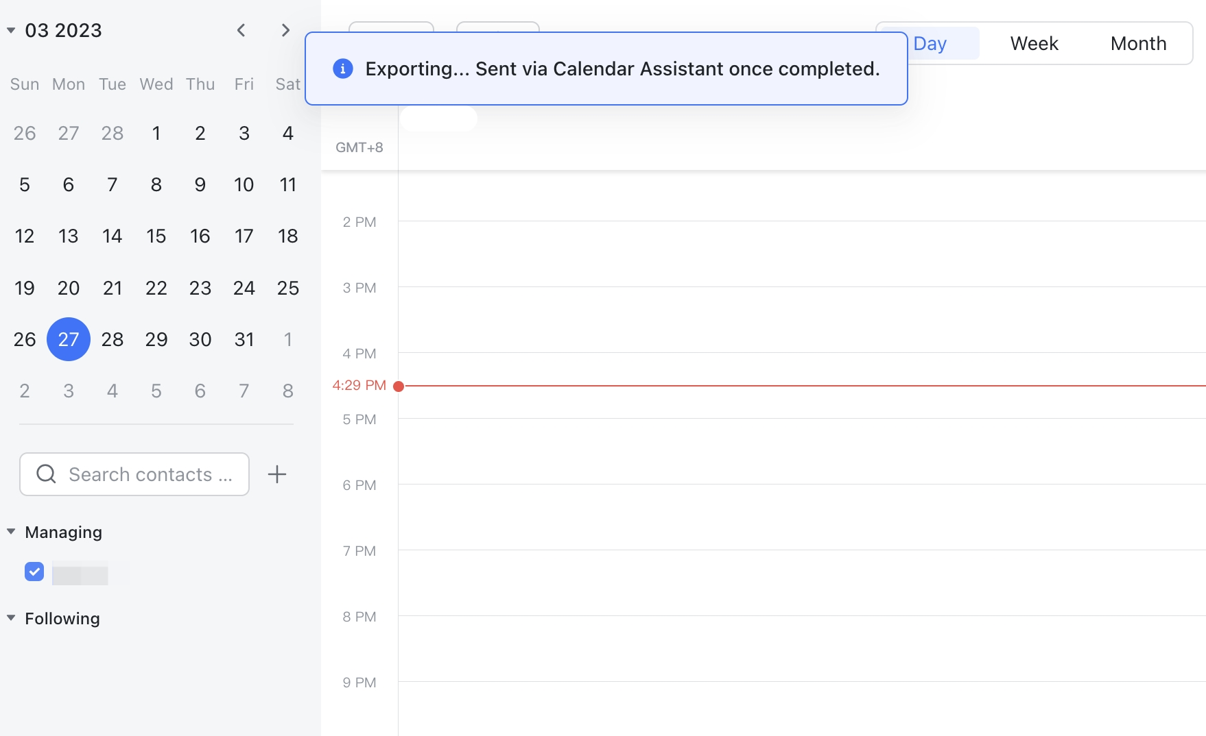 Export your calendar